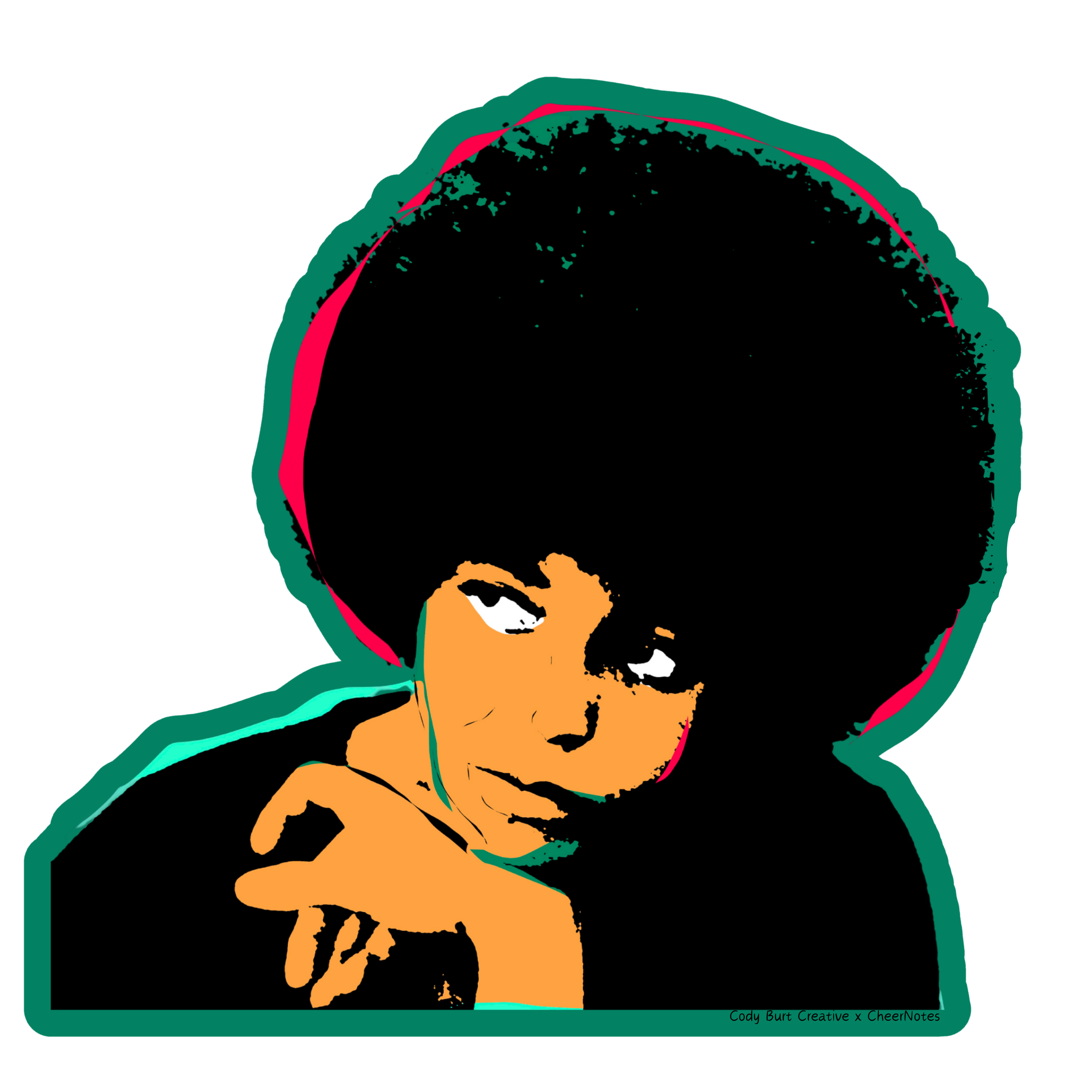Angela Davis Stickers by CODY BURT CREATIVE – CheerNotes