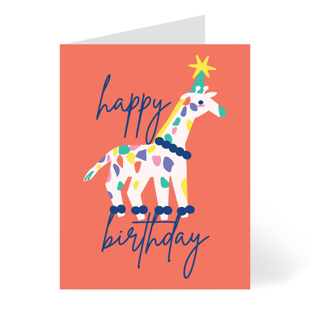 Animal Party Giraffe Birthday Card Cards by Mariery Young – CheerNotes